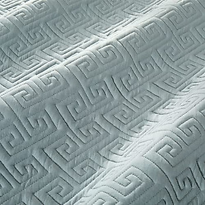 Peace nest 3 Piece Quilted Coverlet Set with Pillow Shams, All Season Bedspread Bed Cover Full/Queen Size Lightweight, Light Gray((90"X90")