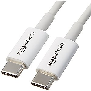 Amazon Basics USB Type-C to USB Type-C 2.0 Charger Cable - 6-Foot, White