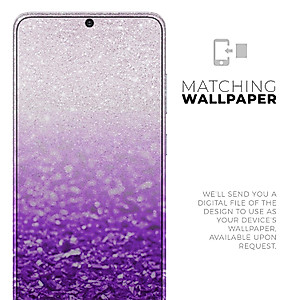 DesignSkinz Purple & Silver Glimmer Fade Protective Vinyl Decal Wrap Skin Cover Compatible with The Samsung Galaxy S20 (Screen Trim & Back Glass Skin)