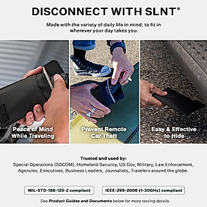 SLNT Mechanics Key Fob Magnetic Faraday Bag with Silent Pocket - Car Anti Theft Device Shielding Against All Signal Types, Including RFID Blocking & Durable Faraday Bag - Fits Most Car Keyfobs (Black)