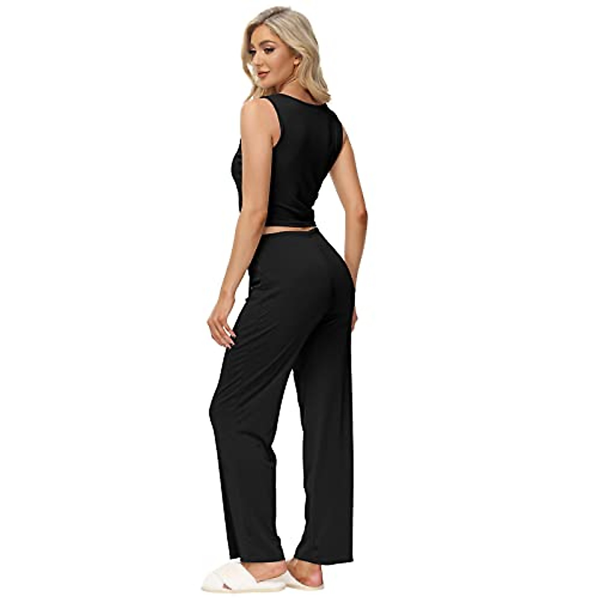 GRACE KARIN Womens Ribbed Knit Lounge Sets 3 Piece Loungewear Pjs Robe Cardigan