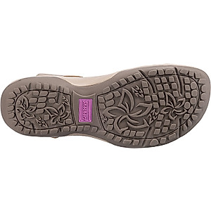 Skechers Women's Reggae Slim-Takes Two Flat Sandal, Taupe, 6 Wide