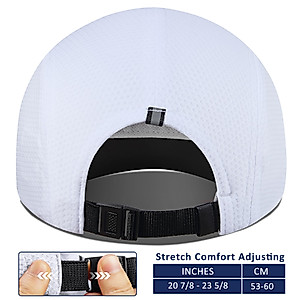 GADIEMKENSD Women's Race Day Running Hat Performance Mesh Baseball Cap - Excellent Ventilation, Lightweight, Reflective Safety Ponytail Hats for Exercise Golf Hiking Beach Workout Gym White