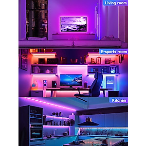 GIPOYENT TV Light Strip, Music Sync LED TV Backlights, for 32-50 Inch TV, LED TV Light with Bluetooth Function - RGB Color Changing Light Strip for Home Theater (9.8ft)