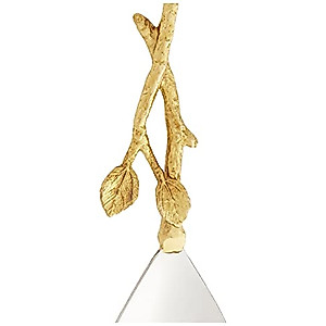 Elegance Golden Vine Salad Server Set, 12-Inch, Silver Gold