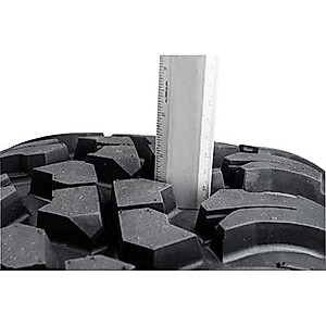 Four 28x10-14 Tusk TERRABITE Heavy Duty 8-Ply Radial UTV Tires mounted on Tusk TINTIC Wheels - For KAWASAKI TERYX 750 800 - Includes Lug Nuts (4+3 Wheel Offset, Milled Black)