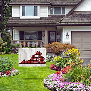 Autravelco Valentine's Day XOXO Virginia Lawn Signs with Stakes 12x18 Inch Corrugated Plastic USA American State Outline Double Sided Yard Signs with Stakes for Rent House Outdoor Decoration