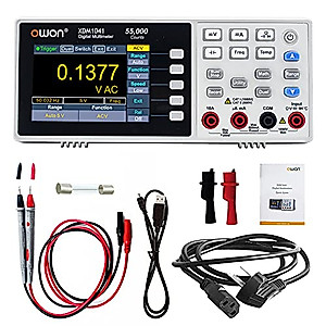 OWON XDM1041 Mini Desktop Digital Multimeter, 3.7in LCD Mini Digital Multimeter True RMS Temperature Tester Meter