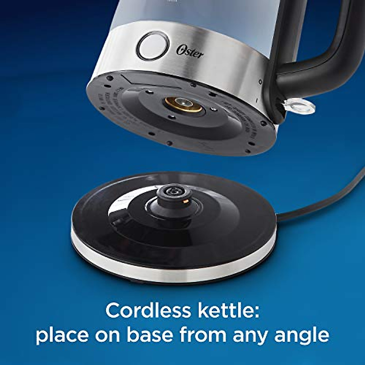 Oster BVSTKT7098-000 Kettle, 1.7 Liter, Clear/Stainless.