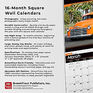 Classic Chevy Pickups OFFICIAL | 2023 12 x 24 Inch Monthly Square Wall Calendar | Foil Stamped Cover | BrownTrout | Chevrolet Motor Truck