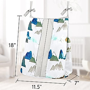 TANOFAR Baby Blankets & Diaper Organizer Stackers, 30 x 40 Inch Minky Blanket, 2pcs Baby Nursery Diaper Stacker, Mountains
