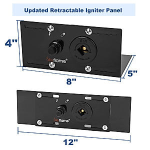 Skyflame 24" x 24" Square Stainless Steel Drop-in Fire Pit Kit and Fire Pit Gas Burner Spark Ignition Kit