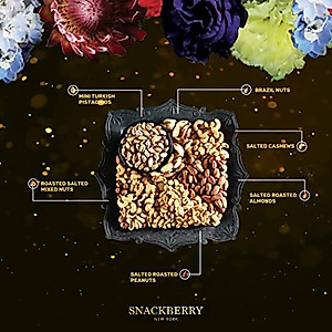 Holiday Mixed Nuts Gift Basket, in Elegant Display Stand Box, Gift Set for Easter, Birthday Party, Sympathy, Healthy Gift Snack Box for Men and Women. Kosher - Snackberry (Original)