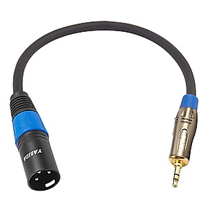 YABEDA 1/8 to XLR Cable, Unbalanced Mini Jack TRS Stereo Male to XLR Male Adapter Microphone Audio Cable (3.5mm to XLR) - 3 feet