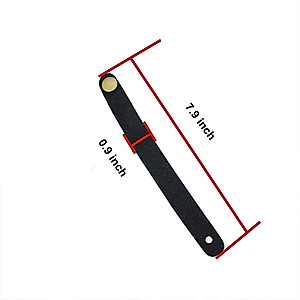 Genuine Leather Acoustic Guitar Strap Button - Single Strap(Black with Gold Button) 2 PCS - by PPX