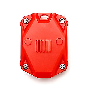 iJDMTOY Large/Big Red Plastic Key Remote Fob Enclosure Shell w/Black Keypads, Compatible with Jeep 2007-2017 Wrangler JK