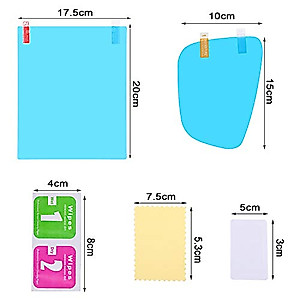 4 Pieces Car Rearview Mirror Film Rainproof Waterproof Mirror Film Anti Fog Clear Nano Coating Car Film for Car Rear View Mirrors Side Windows