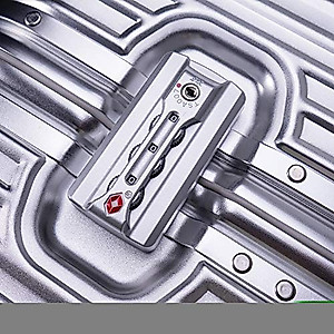 TRAVELKING All Aluminum Luggage Carry On Spinner Hard Shell Suitcase Lightweight Metal Suitcases 20“ & 28 Inch Luggage Set