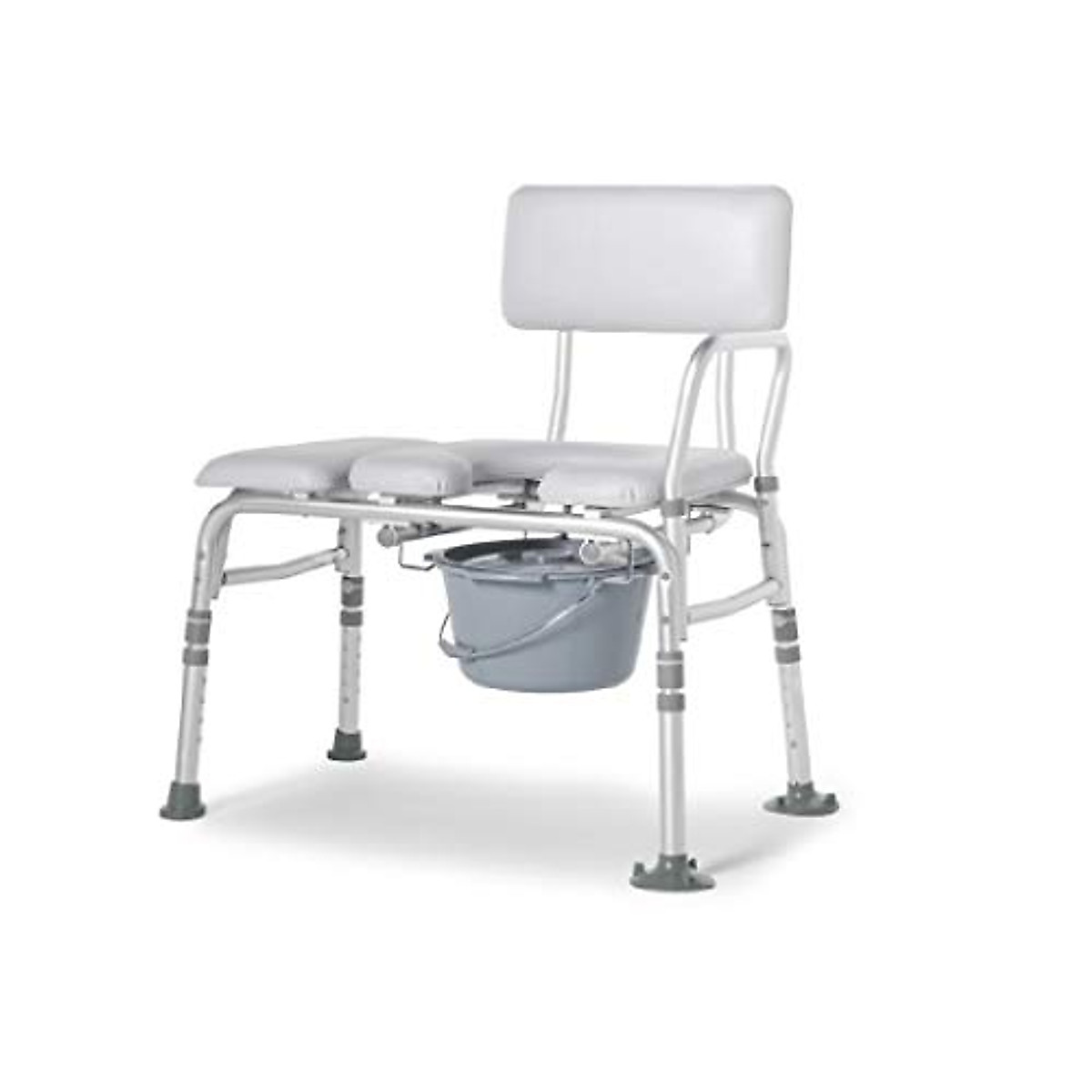 Lumex 3-in-1 Tub Transfer Bench & Shower Chair with Commode - Waterproof Padded Cushions - 7956KD-1