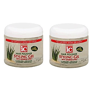 Fantasia High Potency IC Hair Polisher Styling Gel, with Sparkle Lites, 16 oz (Pack of 2)