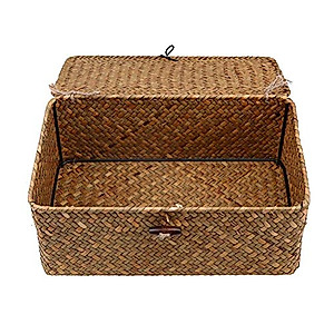 Vosarea Seagrass Basket,Willow Woven Picnic Basket Cheap Easter Candy Basket Storage Wine Basket 7.5 x 5 x 3 inches