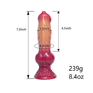 7.2 inch Silicone Realistic Dildo Small Fantasy Sex Toy for Women Wolf Canine Animal Cute Dildo with Strong Suction Cup Dual Density Penis Anal Alien Monster Dildo for Beginner Adult