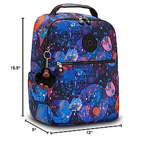 Kipling Women's Shelden 15" Laptop, Adjustable Straps, Front Zip Pocket, Nylon Backpack, Galaxy Illusion, 12''L x 15.5''H x 5''D