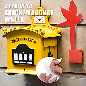 Anley Universal Outgoing Mail Dove Bird Mailbox Flag for Wood, Metal & Stucco - Rust Resistant Plastic Alert Postal Carrier Raised Signal Flags Replacement Kit - Mounting Sticker Included (Red)