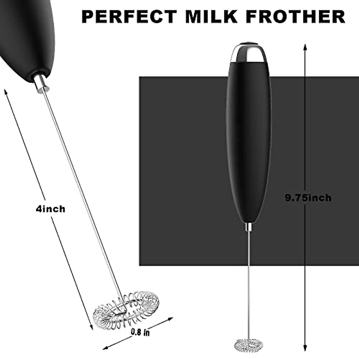 Milk Frother, Upgraded Titanium Motor Handheld Frother Electric Whisk,Hand Mixer, Frother for Coffee, Milk Foamer, Hand Mixer, Frother for Coffee, Lattes, Frother for Frappe, Latte, Matcha, No Stand