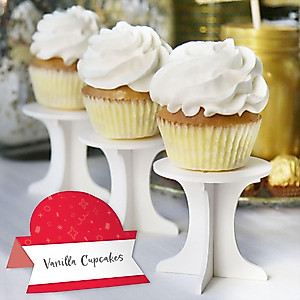 Big Dot of Happiness Red Confetti Stars - Simple Party Decorations Tent Buffet Card - Table Setting Name Place Cards - Set of 24