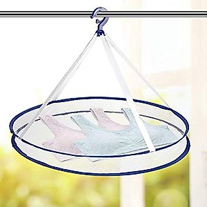 Alvinlite Mesh Hanging Dryer Rack, Foldable Clothes Laundry Hanging Net Single Layer Sweater Drying Rack for Home Use