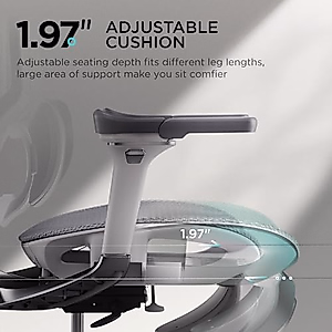 Hbada E3 Pro Ergonomic Office Chair, Big and Tall Office Chair - with 3-Zone Dynamic Lumbar Support, 4D Adjustable Headrest, 6D Adjustable Armrests, Swivel Computer Chair for Home Office, Grey