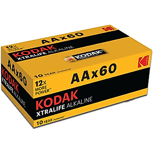 KODAK AA Batteries - Alkaline Batteries, 1.5V Mignon LR06 MN1500 AM3 Battery Pack (60 Count) (Qty 60.)
