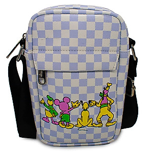 Disney Bag, Crossbody, Fab 4 Back Side Pose, Checkered, Vegan Leather