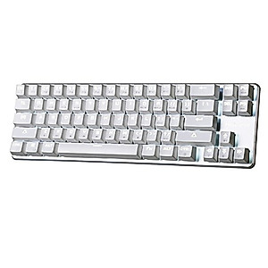 Qisan Mechanical Keyboard Gaming Keyboard GATERON Blue Switch Wired Backlit Mechanical Mini Design (60%) 68 Keys Keyboard White Magicforce