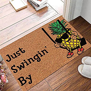 AKWFUNZ Home Doorway Rug Cartoon Pineapple Pattern and Funny English Sentence Print Fashion Mat