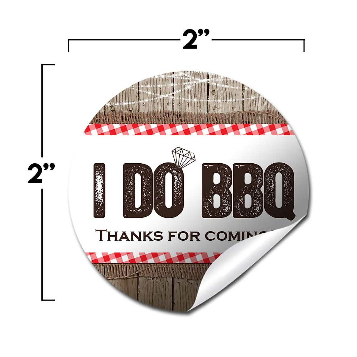 I Do BBQ Engagement Party Thank You Sticker Labels, 40 2" Party Circle Stickers by AmandaCreation, Great for Party Favors, Envelope Seals & Goodie Bags