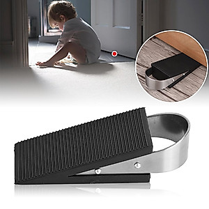TOSEN 1Pc Rubber Stainless Steel Door Stop Wedge Block Stopper Safety Protector, Ideal for Home and Office,Door Stop, Wedge, and Block