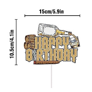 Whisky Happy Birthday Cake Topper Men Women Aged to Perfection Theme Party Cake Decoration 30th 40th 50th Birthday Party Supplies