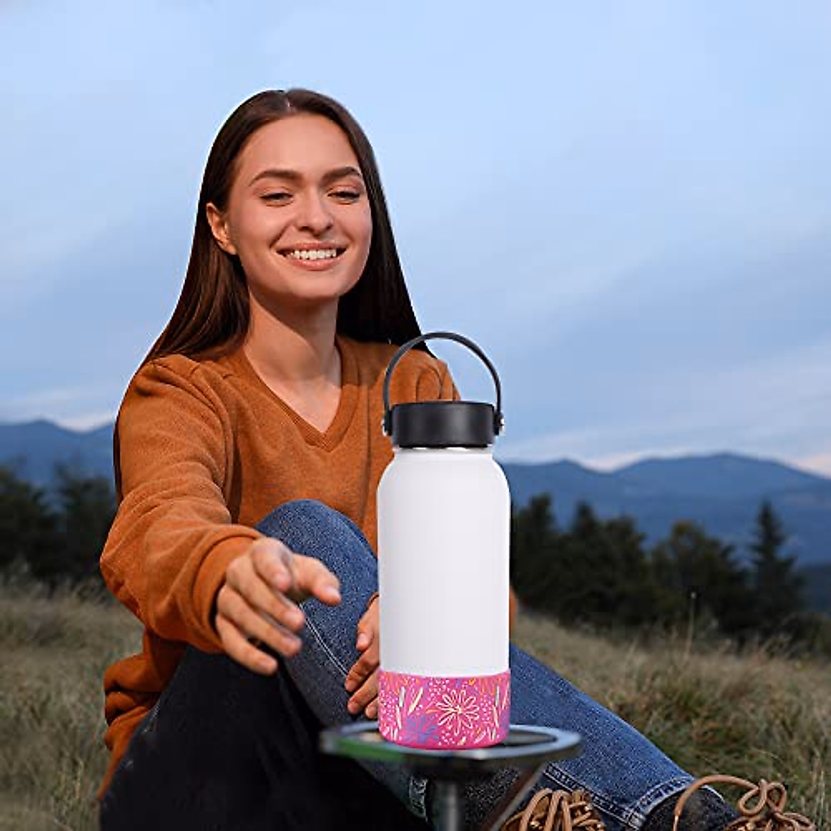 WK IEASON Protective Silicone Sleeve Boot for 20-40oz Stanley Tumbler and Compatible with 12oz 21oz 24oz Hydro Flask Wide Mouth Water Bottle,Simple Modern,Yeti and Other Brand Water Bottle(Cactus Fog)