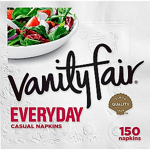 Vanity Fair Everyday Paper Napkins, 150 Count, Disposable Napkins Made Soft And Smooth For Everyday Meals