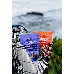 Harmony Trail Mix Variety Pack with 13-Oz. Mega Mountain, 10-Oz. Colossal Keto, and 10-Oz. Amped Omega-3 Trail Mix