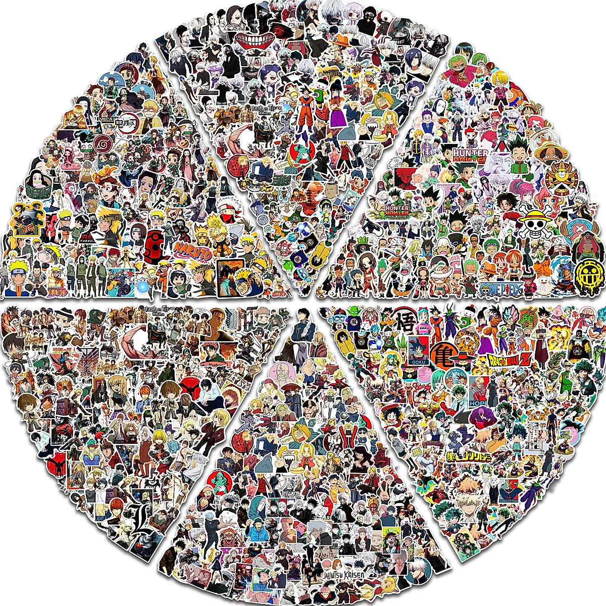 Arme Large Anime Stickers Mixed Pack,600Pcs Mixed With Classic Anime Theme Sticker Pack,Vinyl Waterproof Stickers and Decals for Bottles, Laptops, Skateboards&Notebooks, Stickers for Adults&Kids&teens