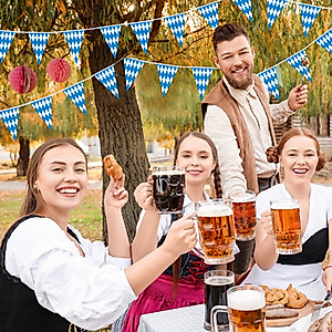 ZYP 236 Feet Oktoberfest Bavarian Check Flag, Large Oktoberfest Bavarian Pennant Banner for German Oktoberfest Themed Party Favors Decoration