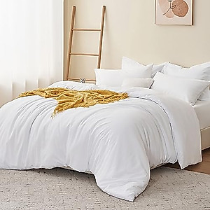RUIKASI White Duvet Cover King Size - Soft Brushed Microfiber King Duvet Cover with Zipper Closure, 3-Pieces Bedding Duvet Cover Sets 104x90 Inches with 2 Pillow Shams for King Size Bed