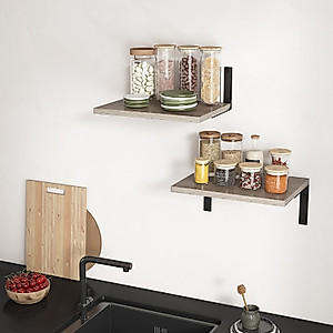 Inforth Deep Wall Shelves, Floating Shelves for Wall Display, 12” Wide Wall Mounted Shelves for Living Room, Bedroom, Kitchen, Office Decor, Modern Hanging Bookshelf (Grey, 16 * 12 Inches)