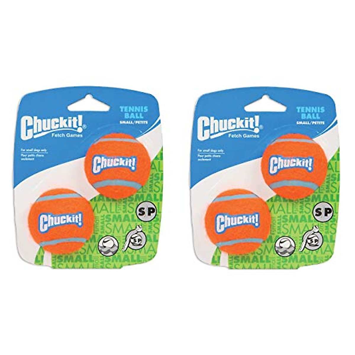 Chuckit! 2 Pack of Tennis Ball Shrink Sleeves, Small (1.5 Inch), 2 Balls Per Pack
