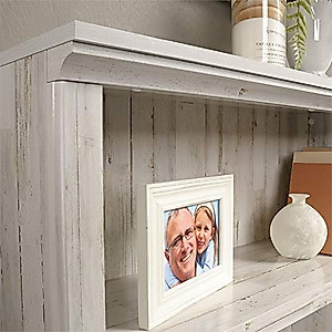Sauder Misc Storage Contemporary 3-Shelf Wood Bookcase in White Plank