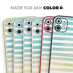 Design Skinz Green Watercolor Ombre Stripes - DesignSkinz Protective Vinyl Decal Wrap Skin Cover Compatible with The Apple iPhone XR (Full-Body, Screen Trim & Back Glass Skin)