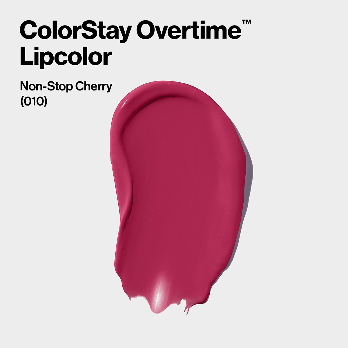 Revlon Liquid Lipstick with Clear Lip Gloss, ColorStay Overtime Lipcolor, Dual Ended with Vitamin E, 010 Non-Stop Cherry, 0.07 Fl Oz